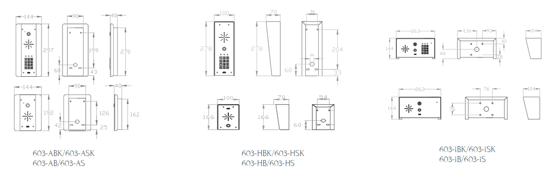 AES 603-ASK SS Architectural Keypad Model DECT Wireless intercom Kit