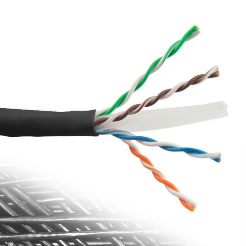 CAB-305M-CAT6-PE-BLACK-F8 305m CAT6 U/UTP PE External - Black (Reelex Box)