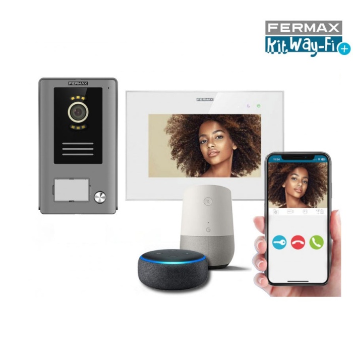 Fermax 1571 Video door bell kit Alexa and Google home compatible 7" display