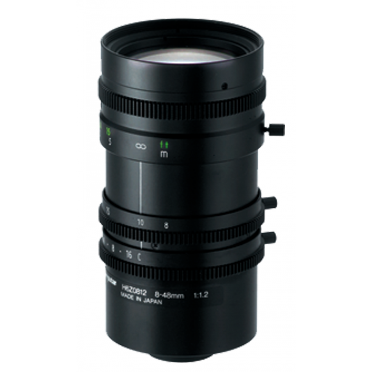 Computar H6Z0812 1/2" C mount 8.0-48mm F1.2-16C Manual zoom, Focus and Iris