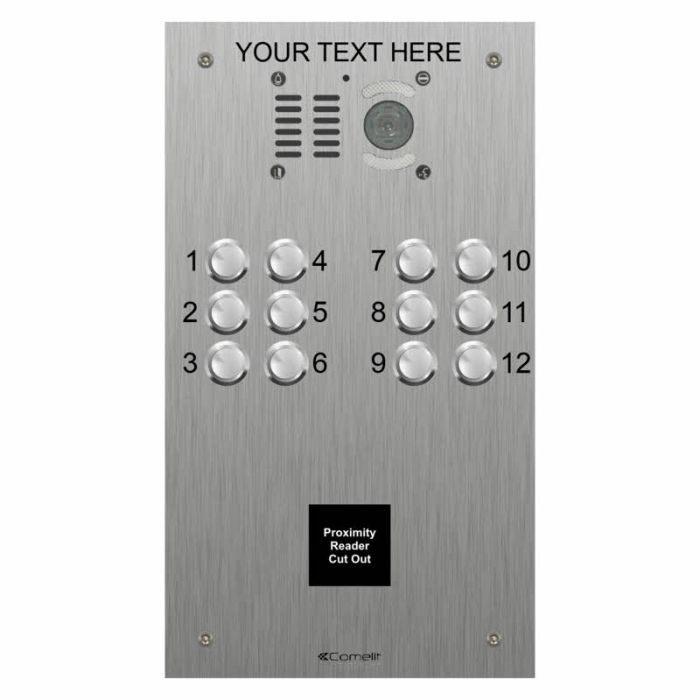 Comelit VK4612/08 12 Button, VR Engravable iKall Video Panel + Prox.