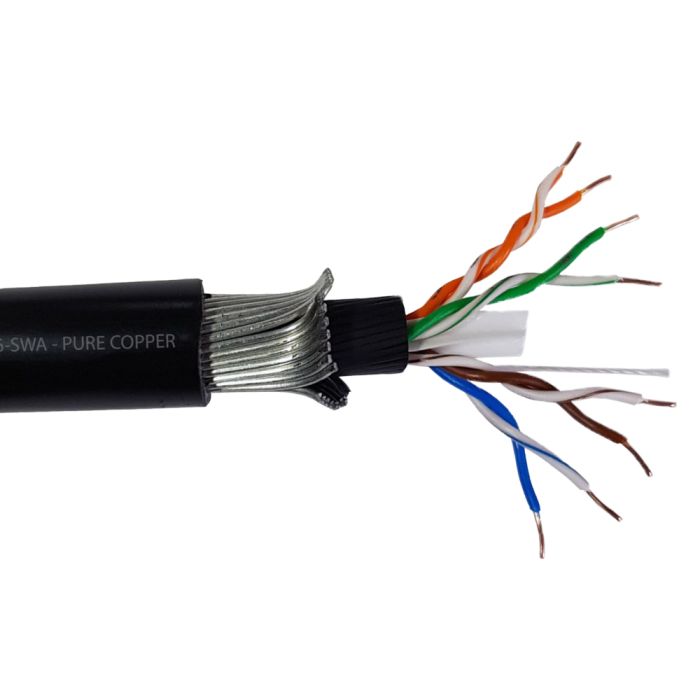 CAB-100M-CAT6-SWA CAT6 U/UTP SWA PE 100M