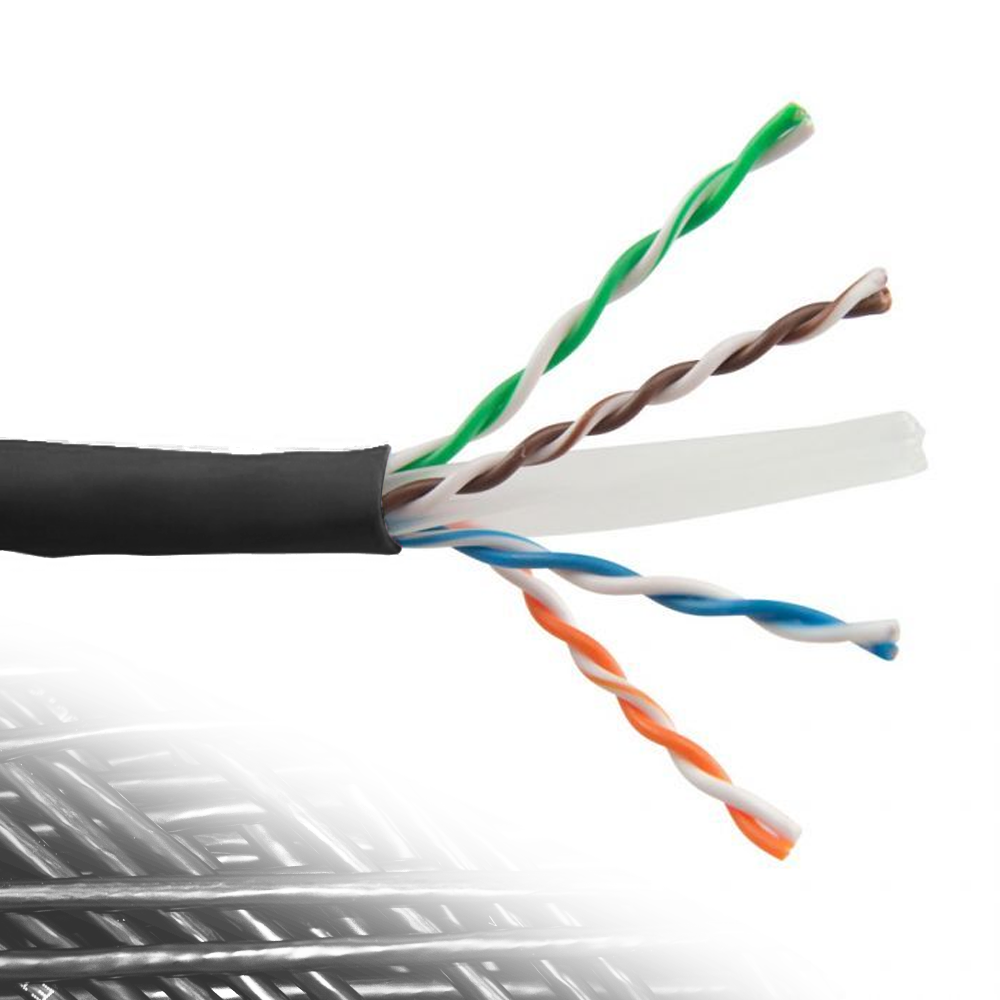 CAB-305M-CAT6-PE-BLACK-F8 305m CAT6 U/UTP PE External - Black (Reelex Box)