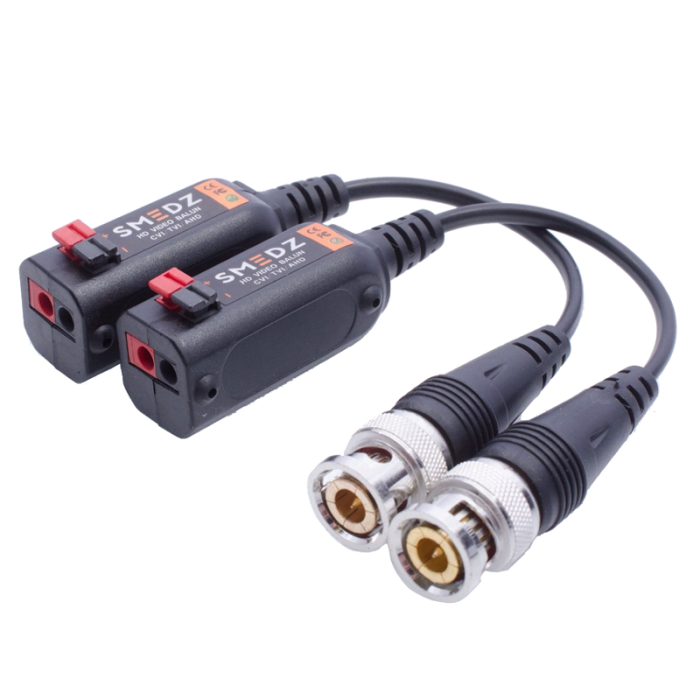 SMEDZ CON-SMZ-VB-PIGTAIL HD Mini Video Baluns with pig tails twin pack 8MP